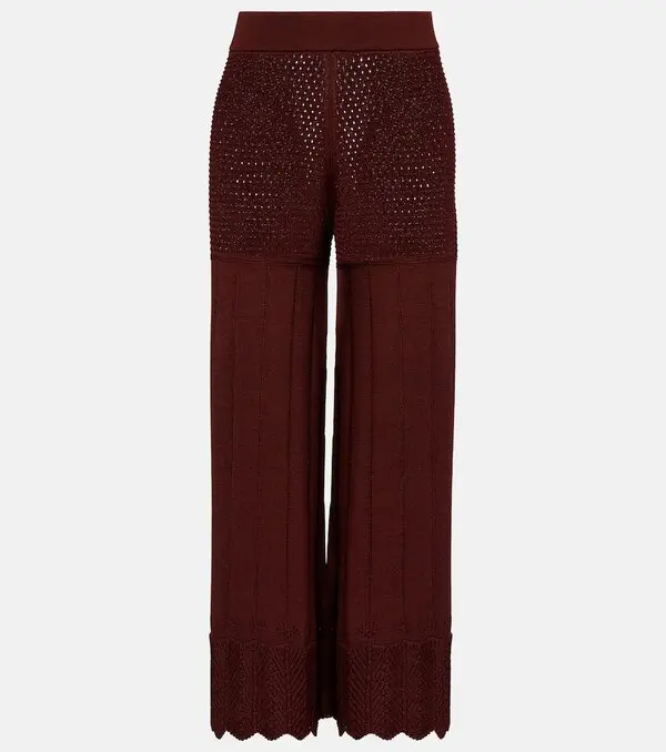 ERES Récit Open-knit Wide-leg Pants - Red