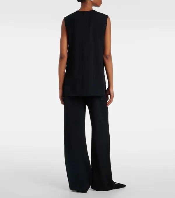 TOTEME Striped Sleeveless Top - Black