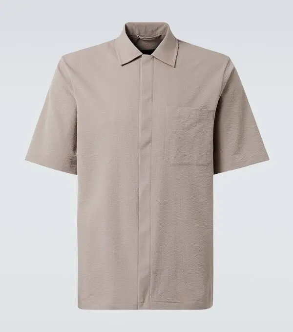 Herno Seersucker Shirt - Brown