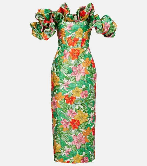 ALEMAIS Alémais Printed Off-shoulder Maxi Dress - Multicoloured