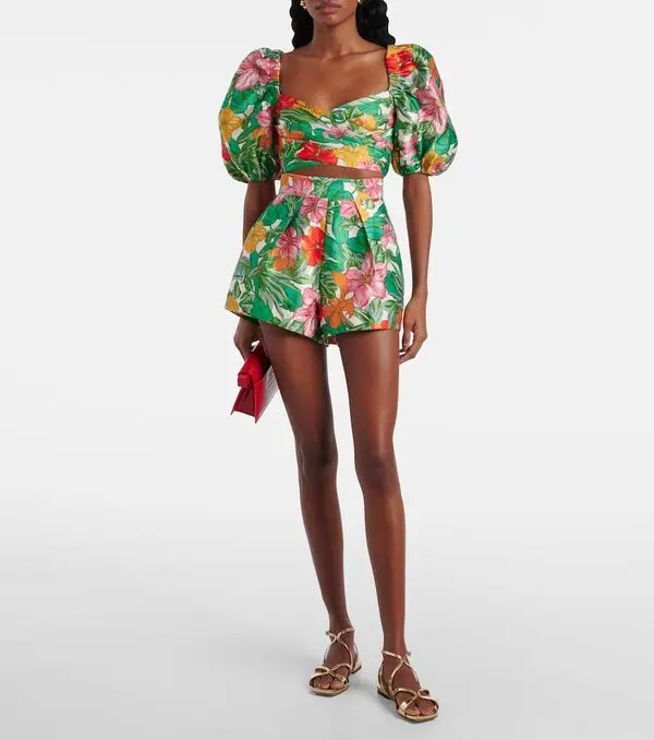 ALEMAIS Alémais Amelia Printed High-rise Shorts - Multicoloured