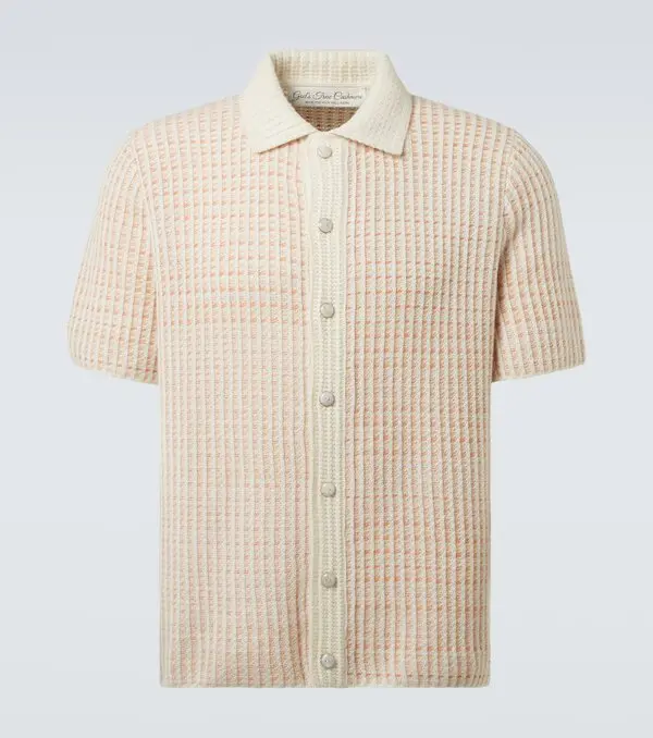 GOD'S TRUE CASHMERE Noble Waffle-knit Cashmere Polo Shirt