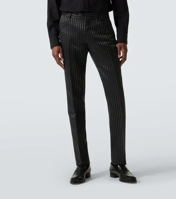 TOM FORD Dylan Striped Wool And Silk Suit Pants