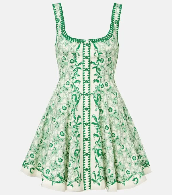 ALEMAIS Alémais Olive Printed Mini Dress - Green