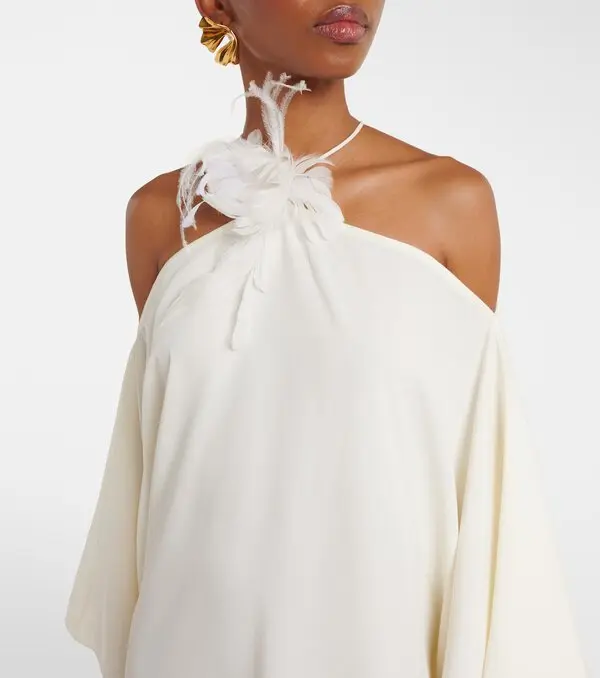 TALLER MARMO Feather-trimmed Gown