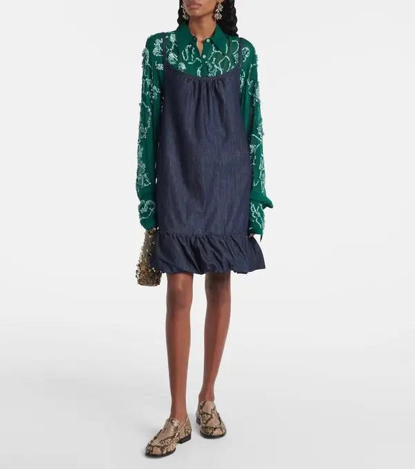 Dries Van Noten Denim Mini Dress