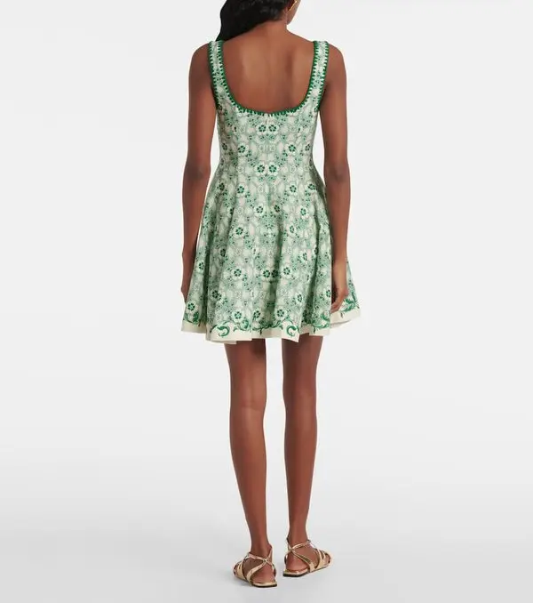 ALEMAIS Printed Linen And Cotton Minidress