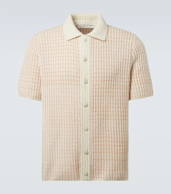 GOD'S TRUE CASHMERE Noble Waffle-knit Cashmere Polo Shirt