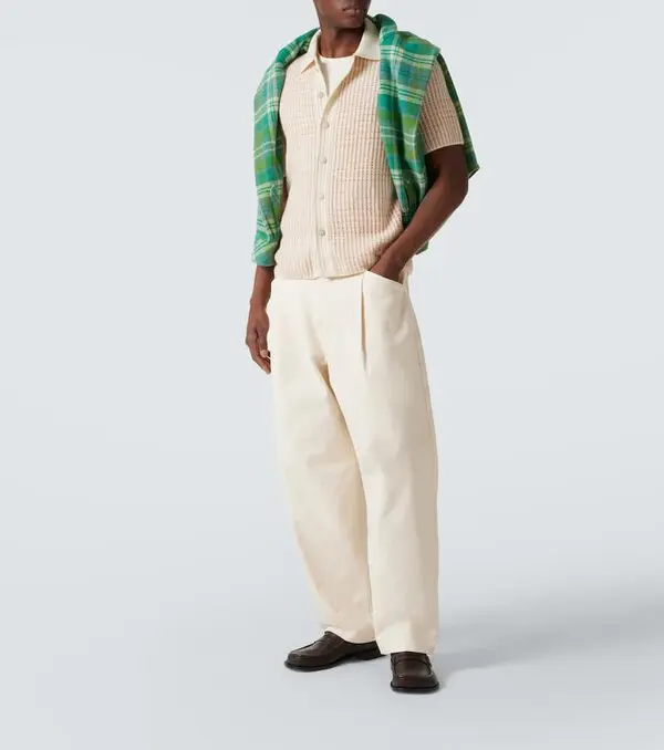 GOD'S TRUE CASHMERE Noble Waffle-knit Cashmere Polo Shirt