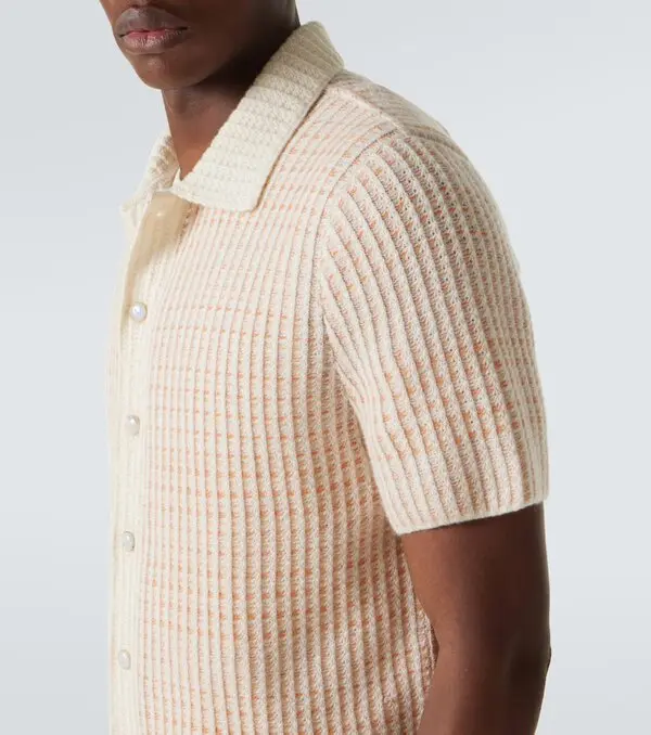 GOD'S TRUE CASHMERE Noble Waffle-knit Cashmere Polo Shirt