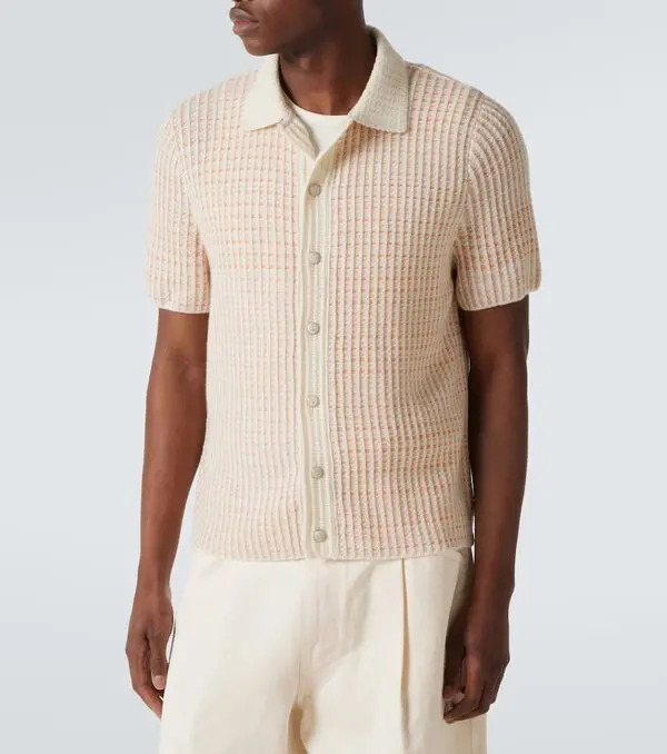 GOD'S TRUE CASHMERE Noble Waffle-knit Cashmere Polo Shirt