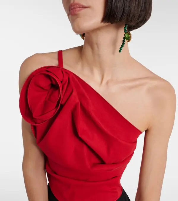 Magda Butrym Floral-applique One-shoulder Top