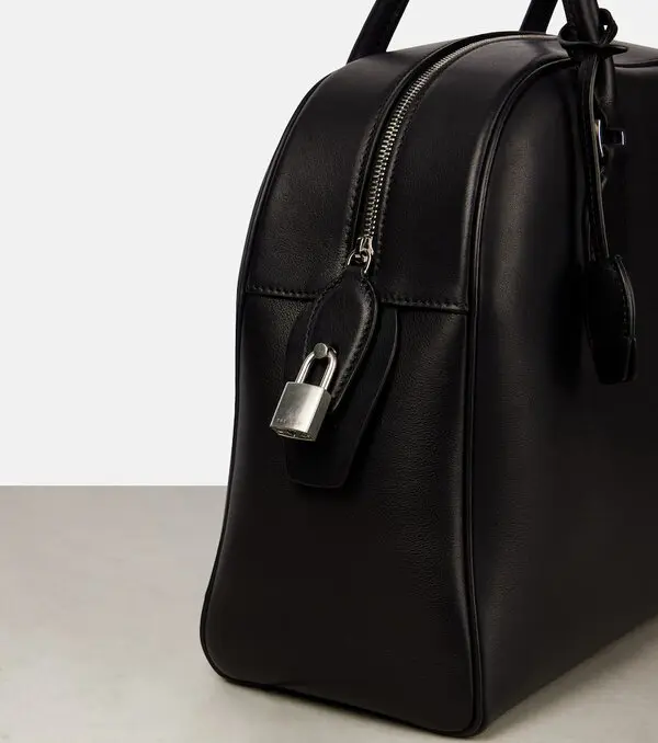 THE ROW India Medium Leather Tote Bag - Black