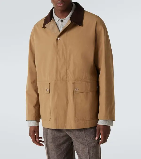 THE ROW Frank Corduroy-trimmed Cotton Jacket - Brown