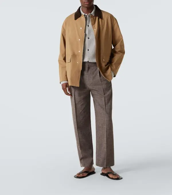 THE ROW Frank Corduroy-trimmed Cotton Jacket - Brown
