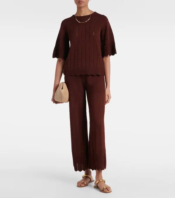 ERES Reverie Open-knit Cotton-blend Top