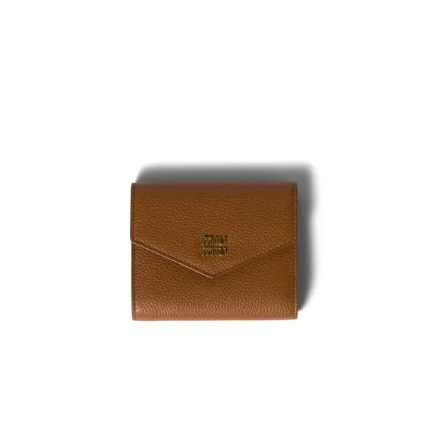 Miu Miu Small Leather Wallet - Cognac