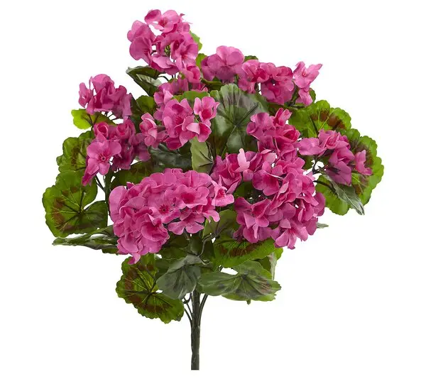 NEARLY NATURAL Geranium Artificial Bush Uv Res - One-color