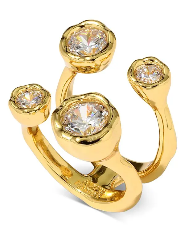 Alexis Bittar Asterales Cubic Zirconia Double Row Ring - Gold