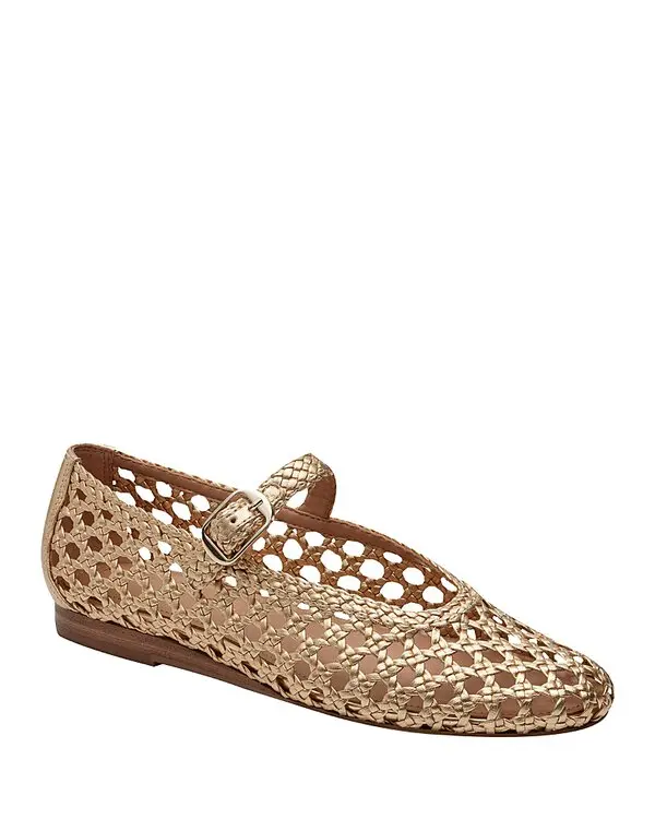 MARC FISHER LTD. Evonna Woven Mary Jane Flats - Gold