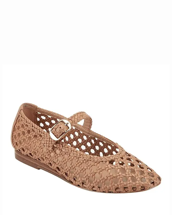 MARC FISHER LTD. Evonna Woven Mary Jane Flats - Medium Natural