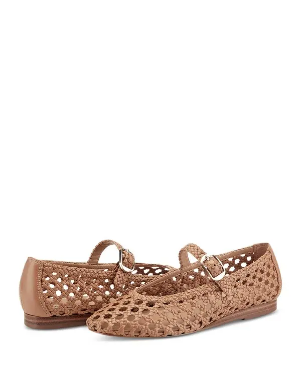 MARC FISHER LTD. Evonna Woven Mary Jane Flats - Medium Natural