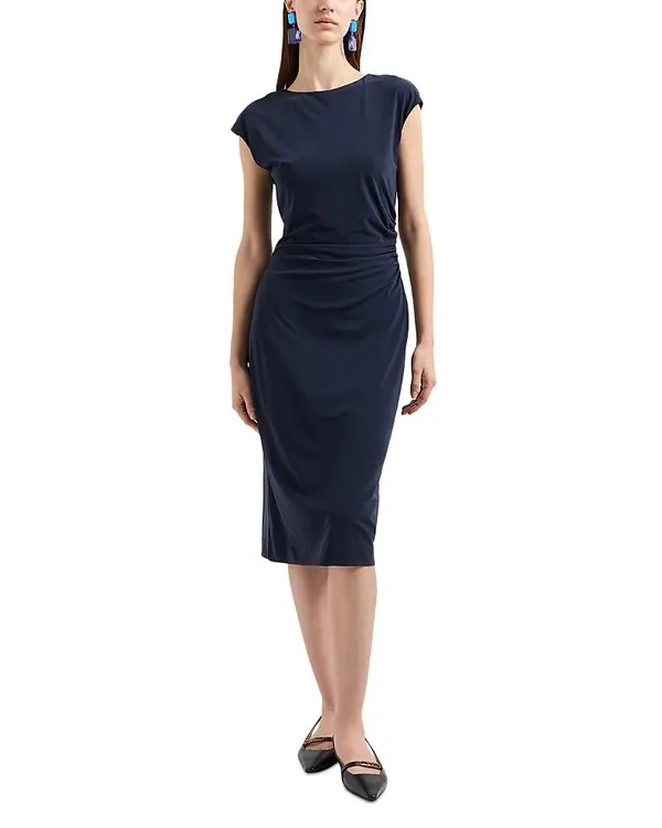 blue knee length dress Dark Blue Off Shoulder Tulle Knee Length Party Dress Blue Homecoming D –  SELINADRESS
