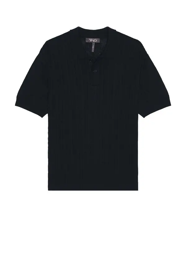 WAO Cable Knit Short Sleeve Polo