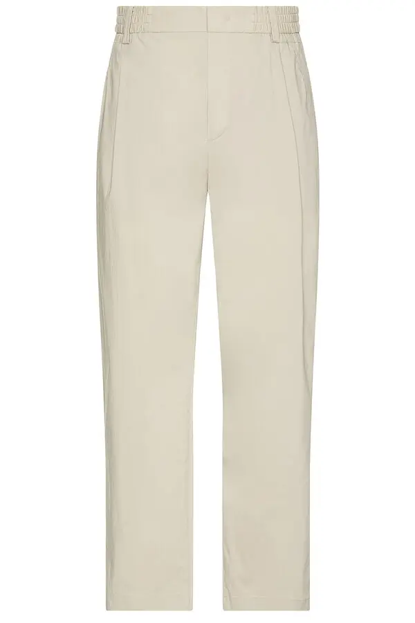 WAO Relaxed Fit Pleated Pants - Light Beige