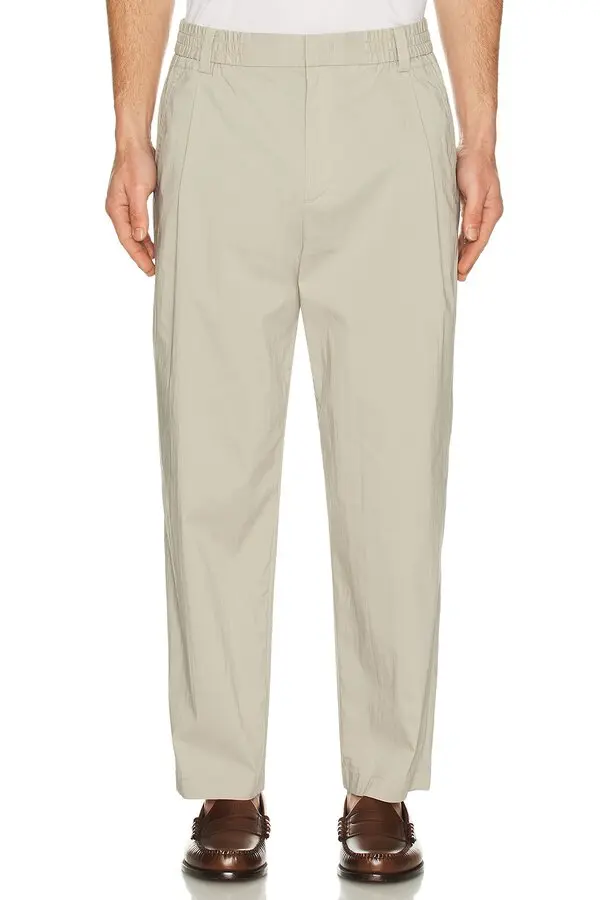 WAO Relaxed Fit Pleated Pants - Light Beige
