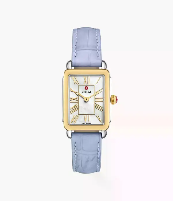 Michele Deco Park Two-tone 18k Gold-plated Watch - Blue