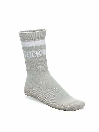 Pink Birkenstock Stripe Cotton Crew Socks - Grey