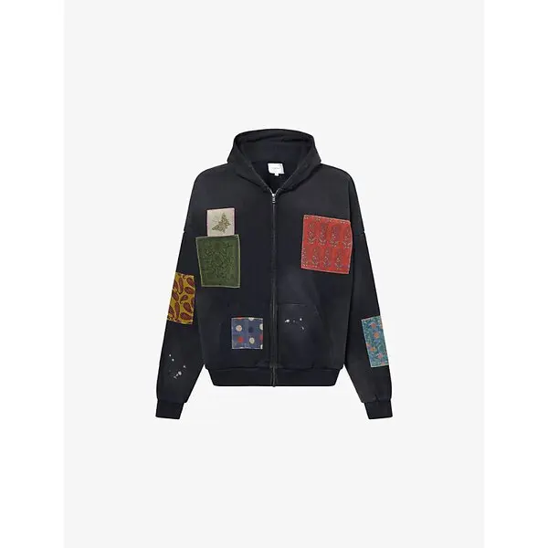 FOUND Tapestry Patchwork Cotton Hoody
