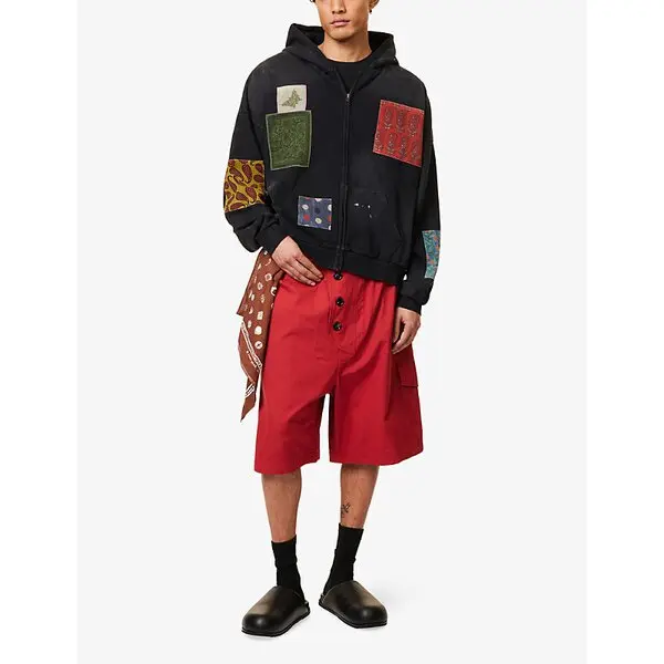 FOUND Tapestry Patchwork Cotton Hoody