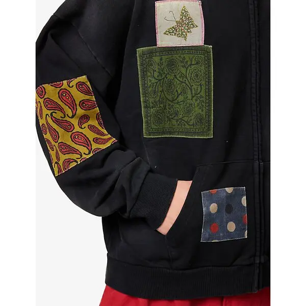 FOUND Tapestry Patchwork Cotton Hoody