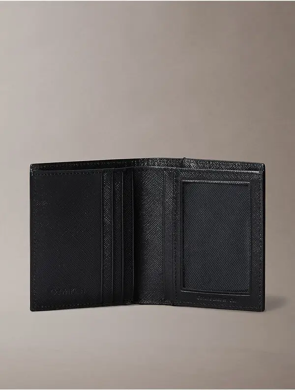 Calvin Klein Refined Saffiano Slim Bifold Wallet - Black