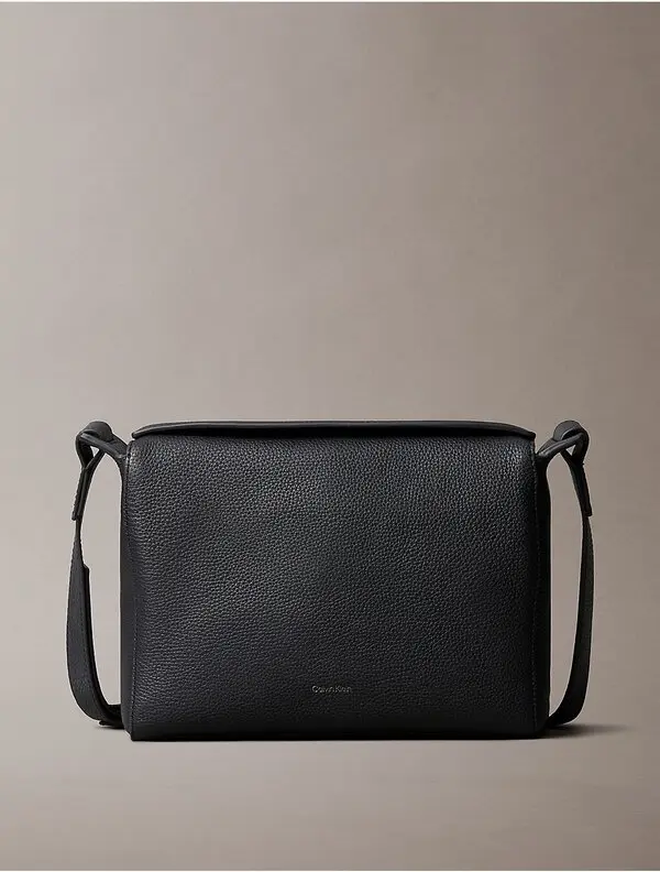 Calvin Klein Pebble Leather Crossbody Bag - Black