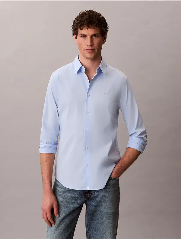 Calvin Klein Slim Stretch Button-down Shirt - Windsurfer