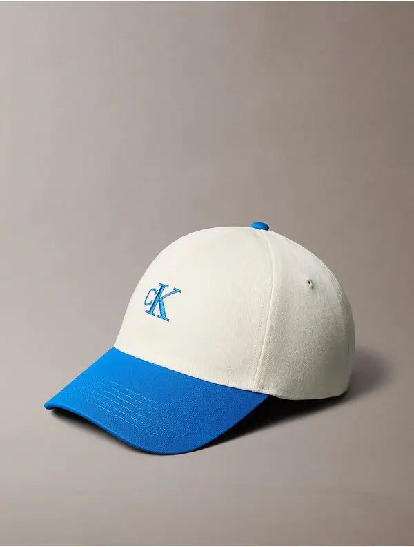 Calvin Klein Embroidered Logo Baseball Cap - French Blue / Bone White