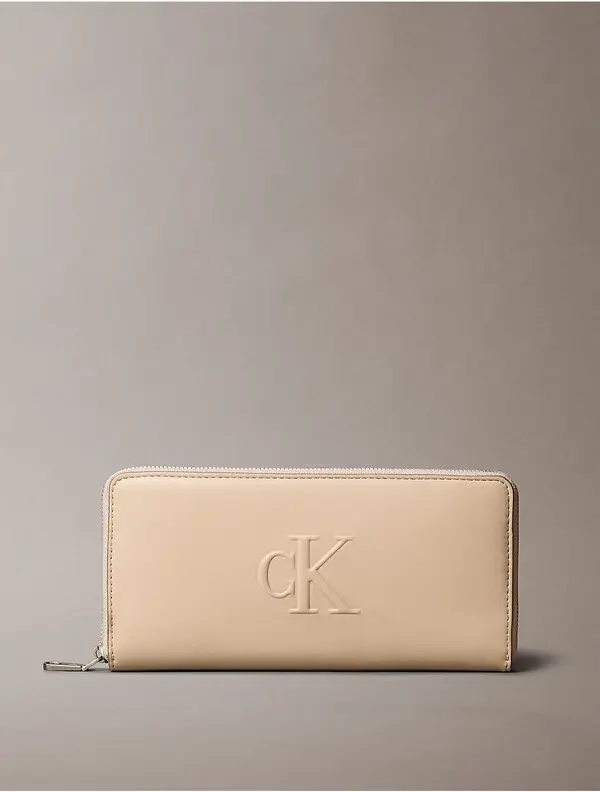 Calvin Klein Sculpted Impression Zip Wallet - Crockery