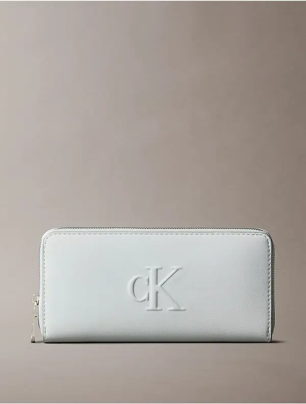 Calvin Klein Sculpted Impression Zip Wallet - Sky Gray