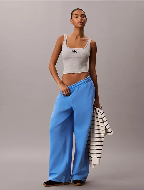 Calvin Klein Fleece Wide Leg Sweatpants - Marina