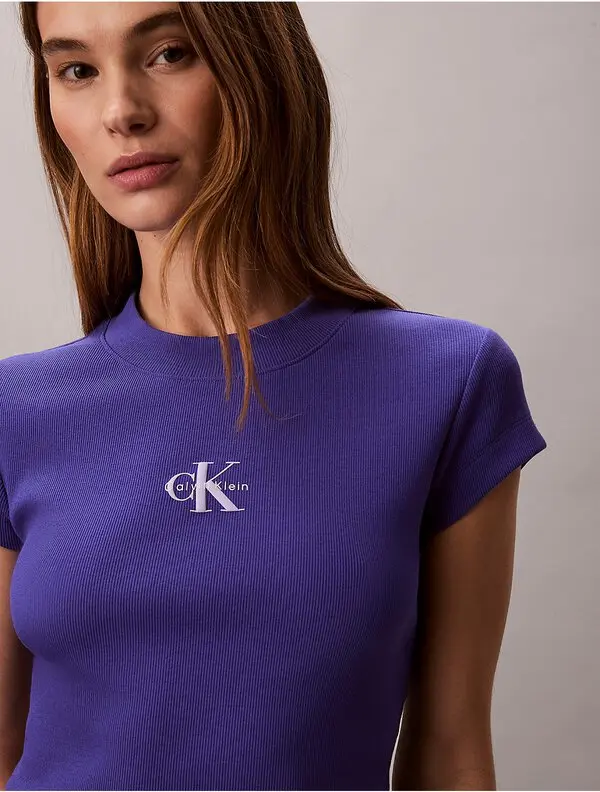Calvin Klein Monologo Baby Tee - Blue River Fog