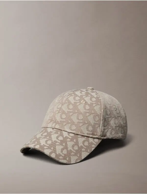 Calvin Klein Monogrammed Baseball Cap - Caribou/ Weathered Teak