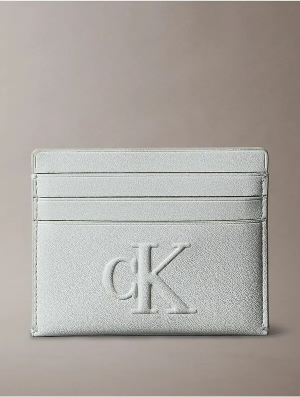 Calvin Klein Sculpted Impression Card Case - Sky Gray