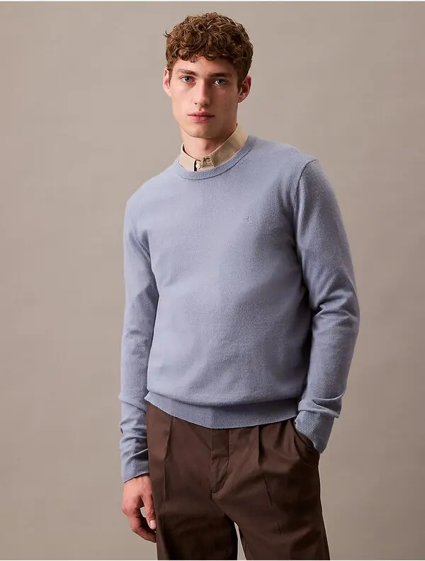 Calvin Klein Merino Blend Crewneck Sweater - Troposphere