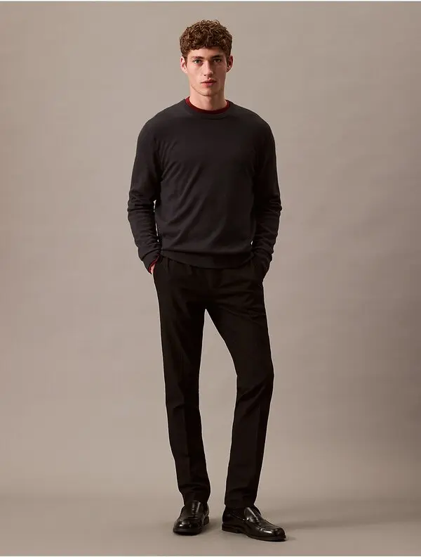 Calvin Klein Merino Blend Crewneck Sweater - Vulcan