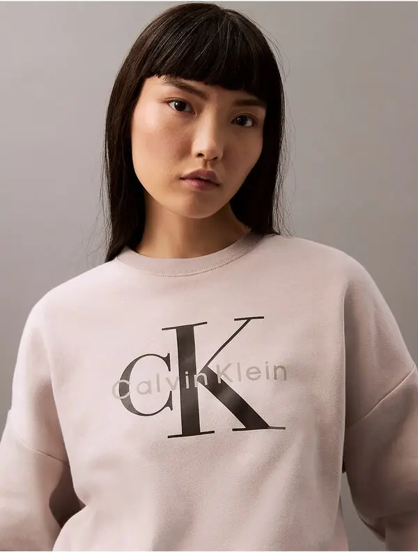 Calvin Klein Relaxed Fit Fleece Crewneck Sweatshirt - Ashes Of Roses