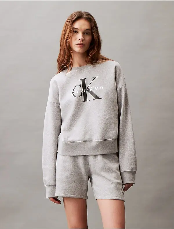 Calvin Klein Relaxed Fit Fleece Crewneck Sweatshirt - Heroic Heather