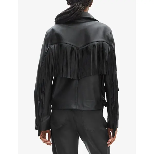 The Kooples Fringed Leather Jacket